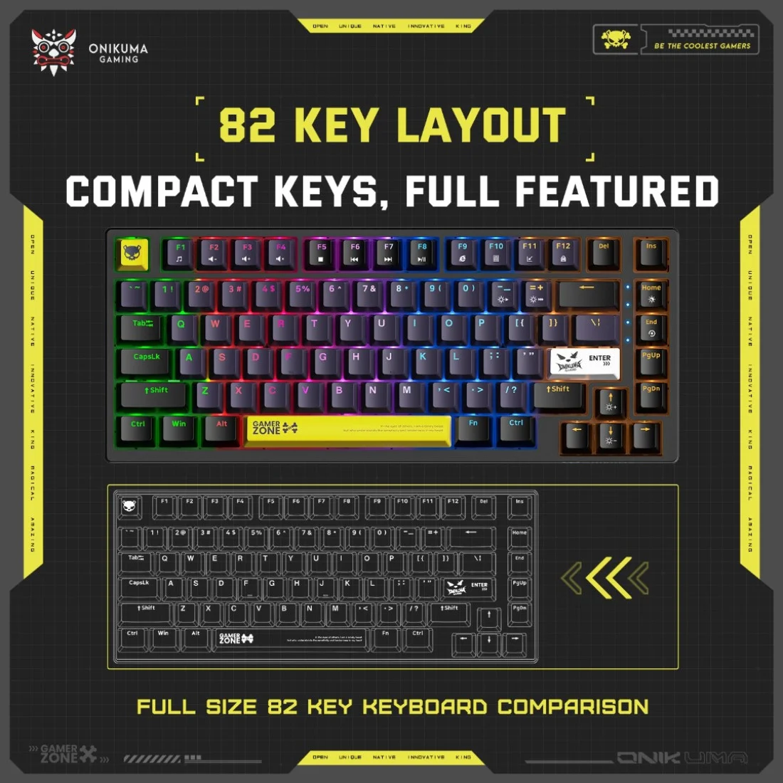 Onikuma G58 RGB Hot-Swappable Gaming Mechanical Keyboard - Aristo Computers